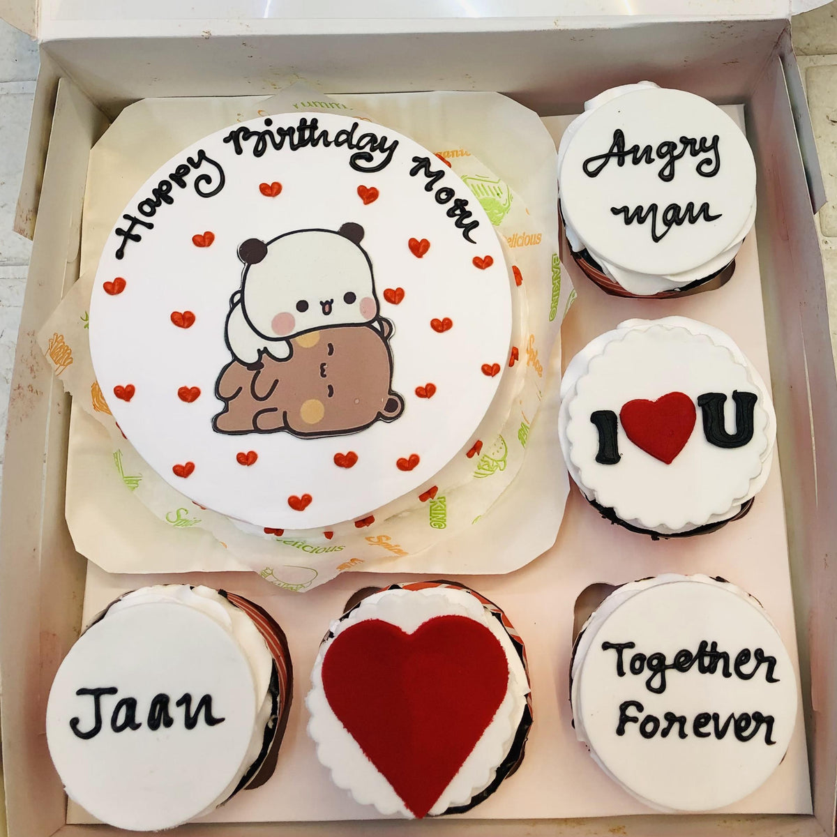 Adorable Bubu Dudu White Theme Cake – Bento Cakes Noida