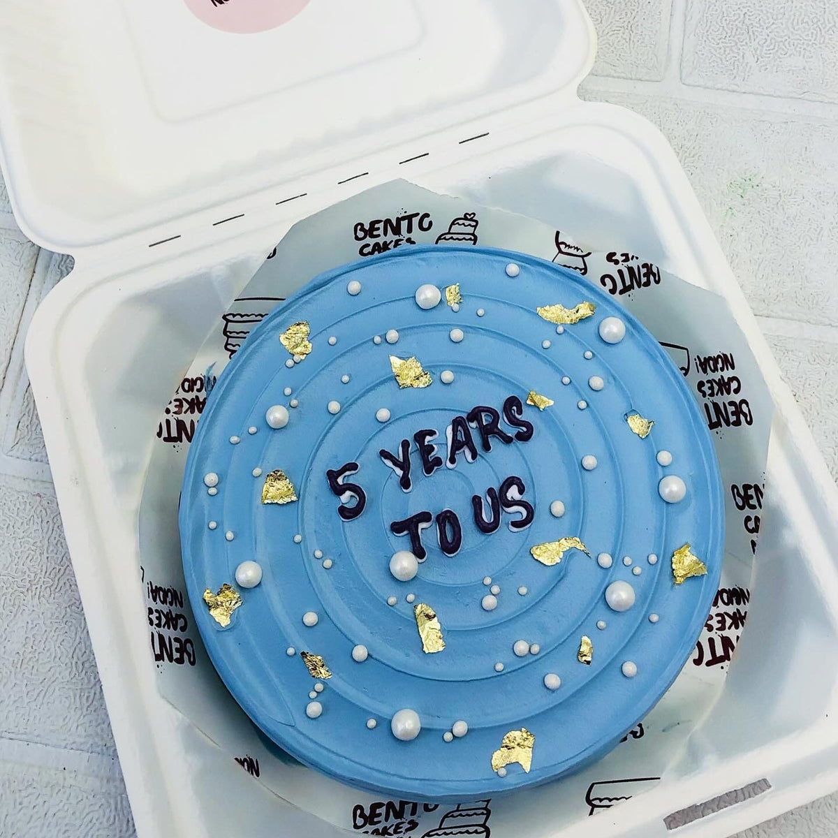Anniversary Theme Blue Bento Cake – Bento Cakes Noida