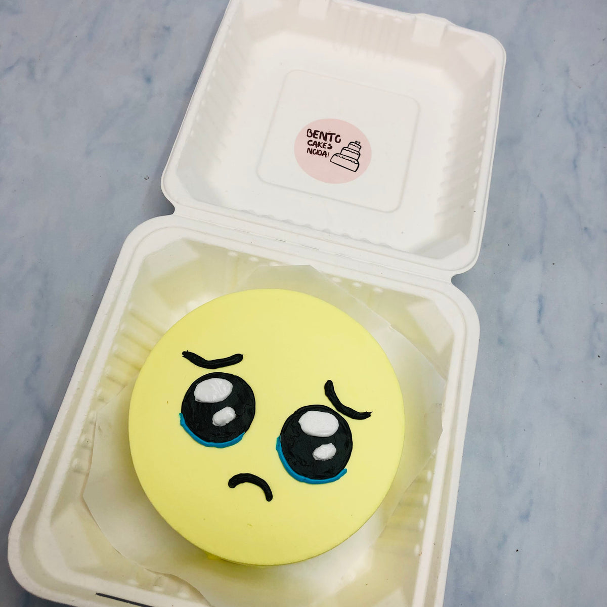 Sad Emoji Theme Bento Cake – Bento Cakes Noida