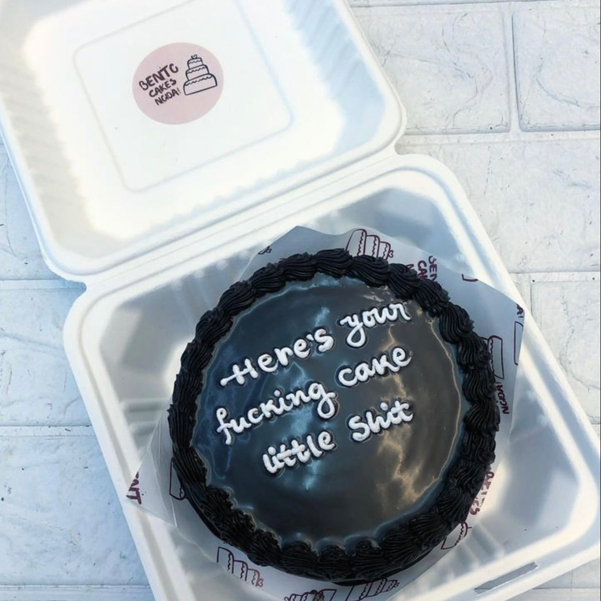 Classic Black Bento Cake – Bento Cakes Noida