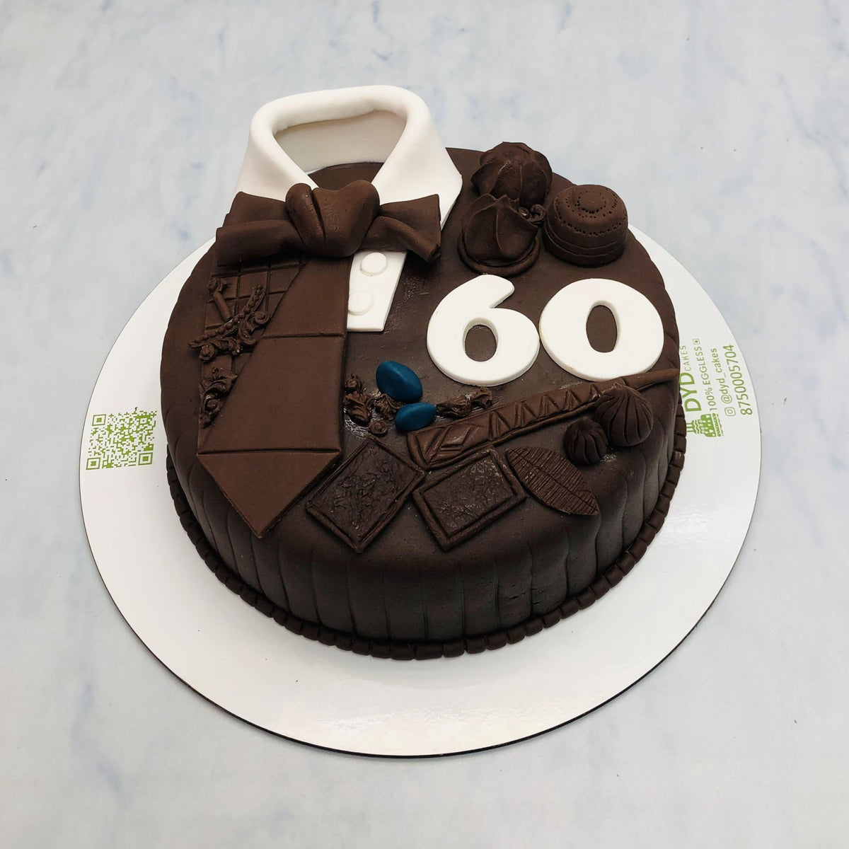 Chocolate Brown Gentleman Theme Cake – Bento Cakes Noida