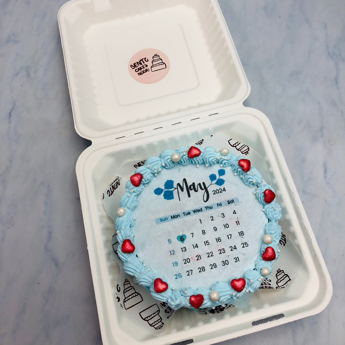 Aesthetic Blue Fire Bento Cake – Bento Cakes Noida