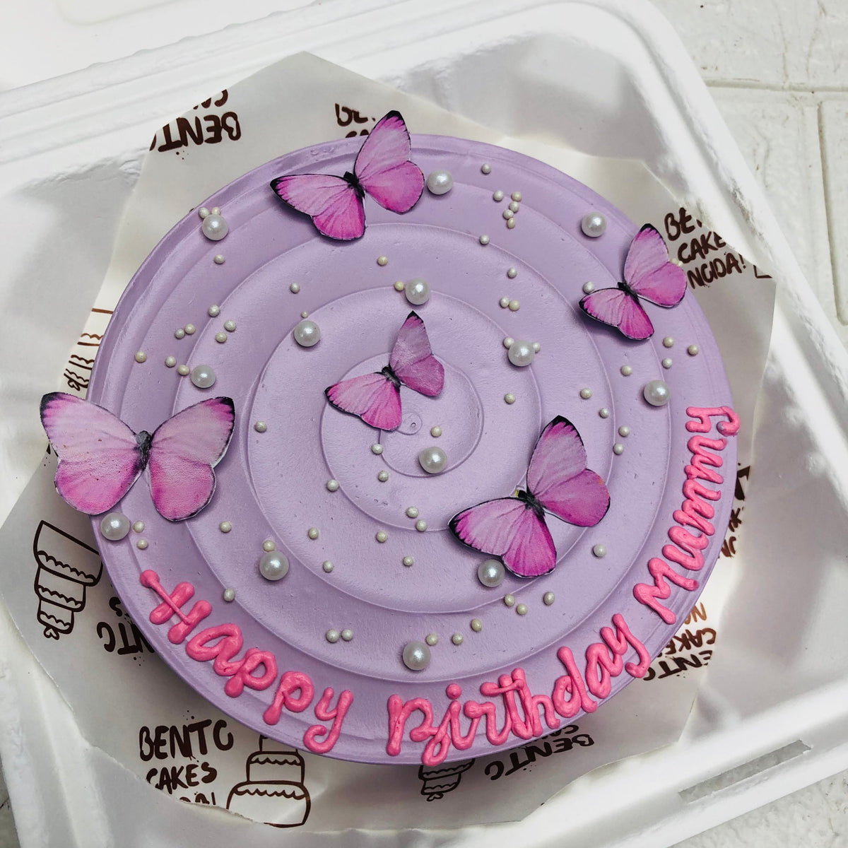 Aesthetic Butterfly Purple Bento Cake 2 – Bento Cakes Noida