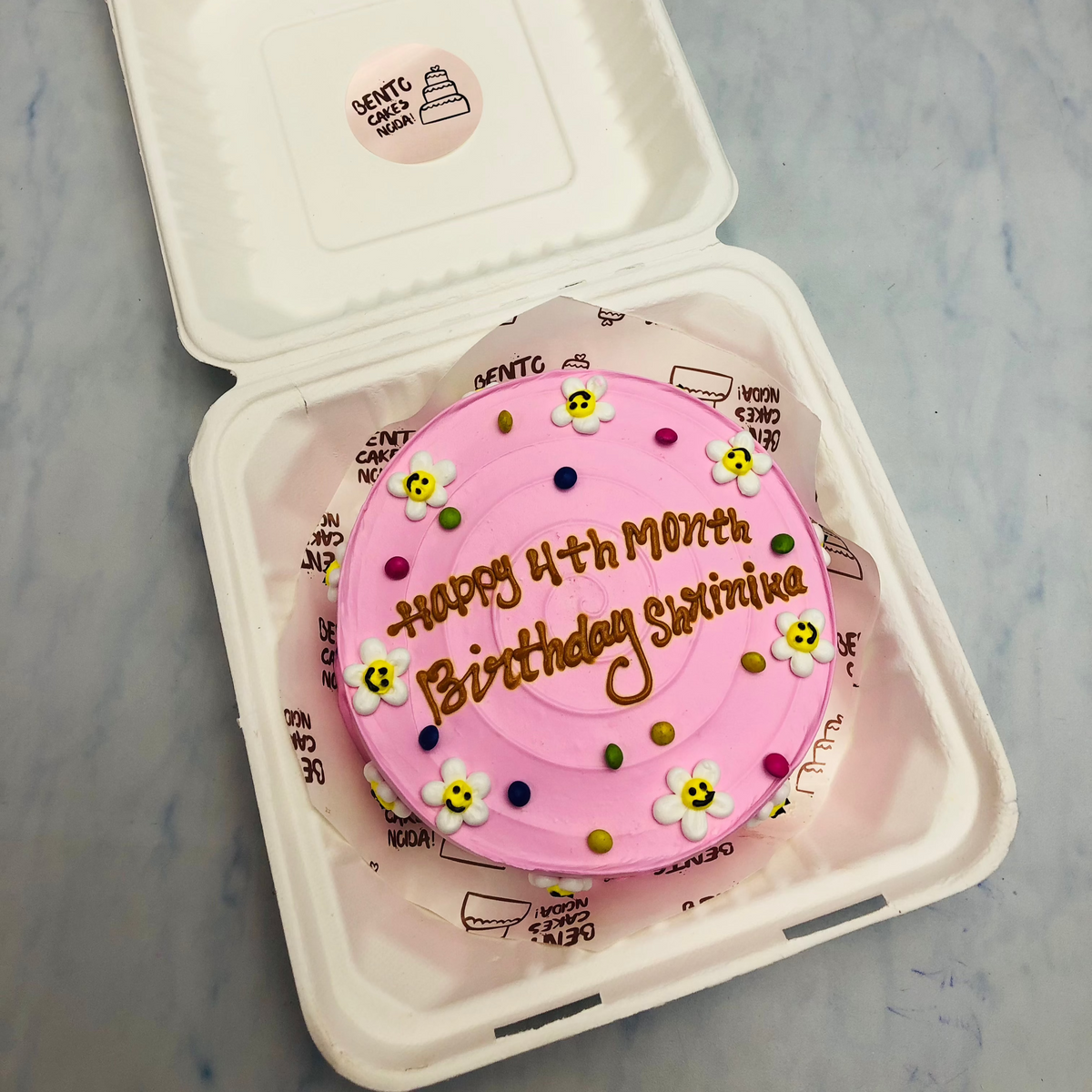 Aesthetic Pink Baby Bento Cake – Bento Cakes Noida