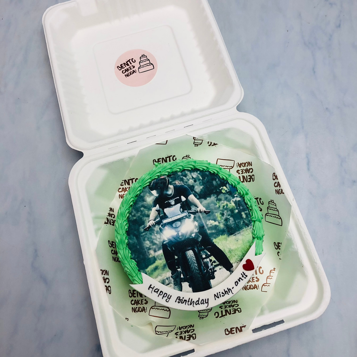 Bike Lover Theme Photo Bento Cake – Bento Cakes Noida