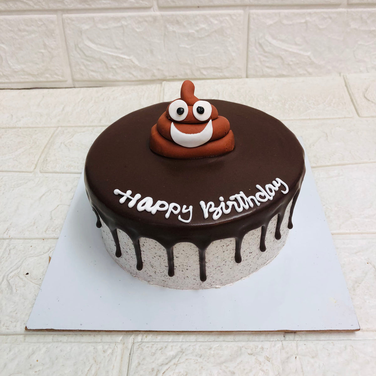 Birthday Chocolate Drip Cake with Poop Emoji Topper – Bento Cakes Noida