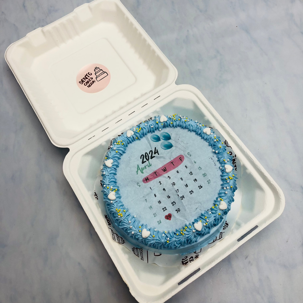 Blue Calendar Theme Blue Fire Bento Cake – Bento Cakes Noida