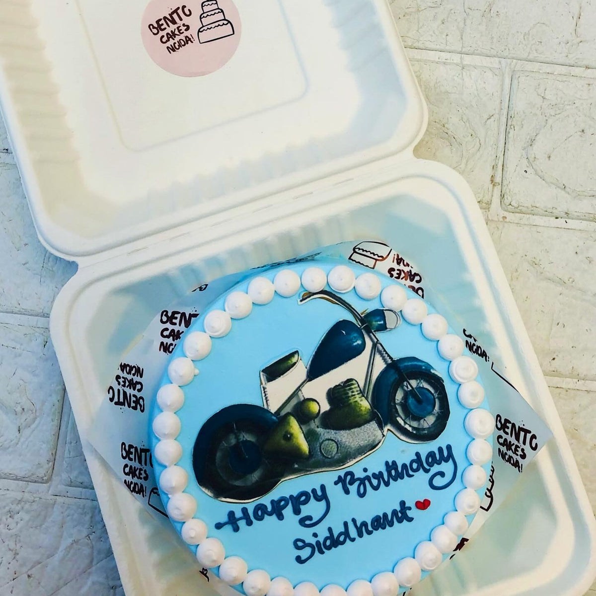 Bullet Bike Theme Blue Bento Cake – Bento Cakes Noida