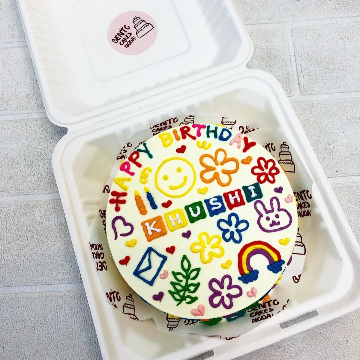 Cute Drawing Theme Baby Bento Cake – Bento Cakes Noida