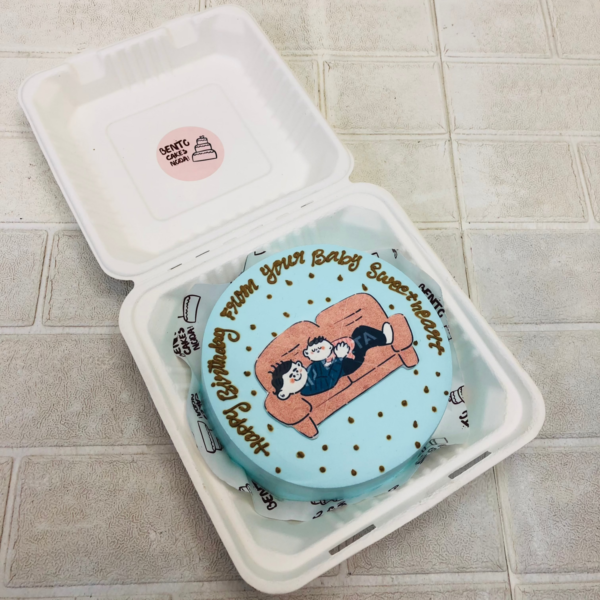 Father-Baby Theme Bento Cake – Bento Cakes Noida
