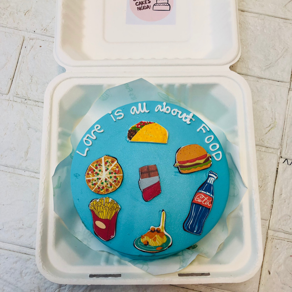 Food Lover Theme Blue Bento Cake – Bento Cakes Noida
