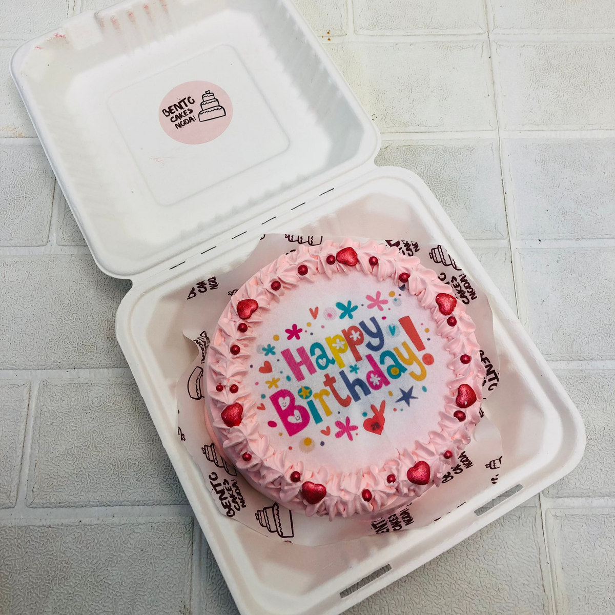 HBD Theme Fire Bento Cake – Bento Cakes Noida