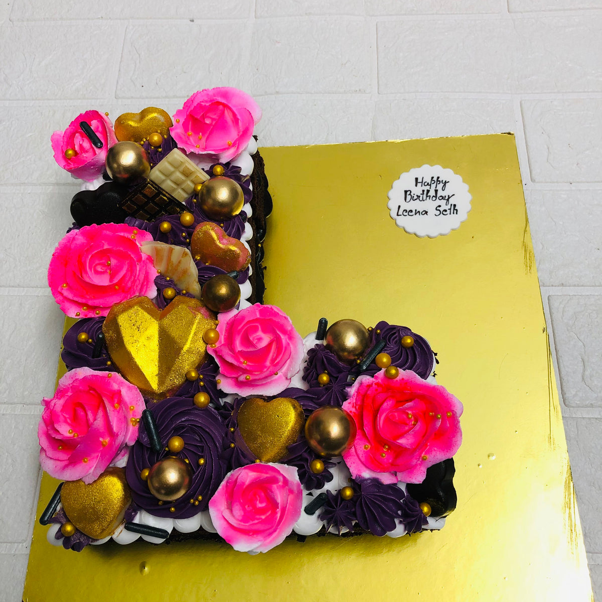 Letter “L” Birthday Cake for Leena Seth – Bento Cakes Noida