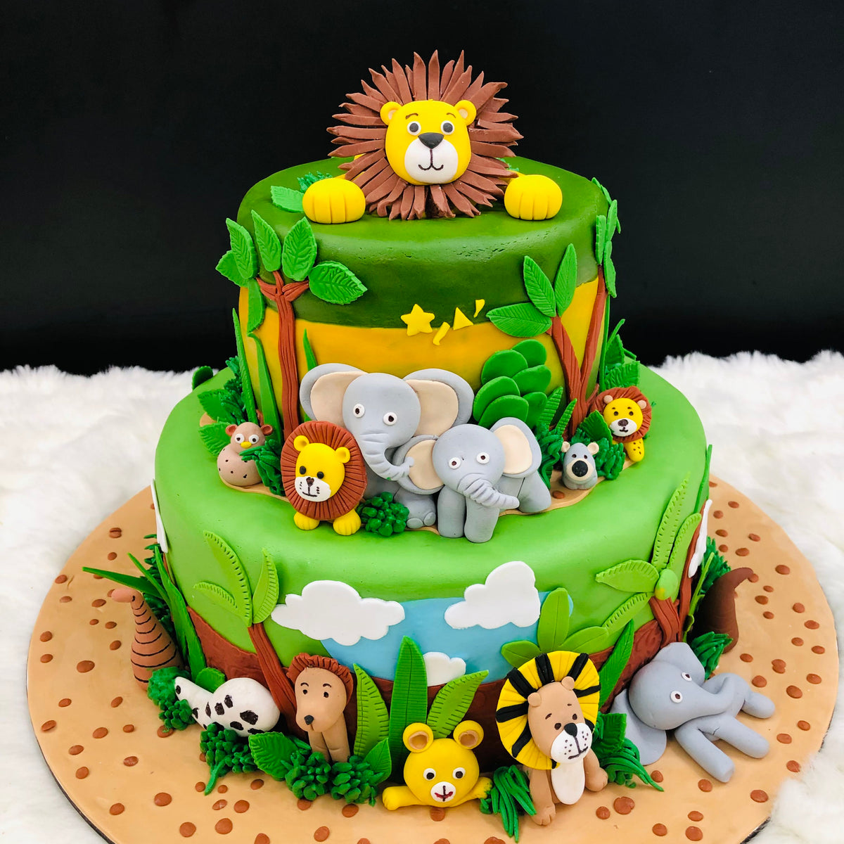 Jungle Animals Designer Cake – Bento Cakes Noida