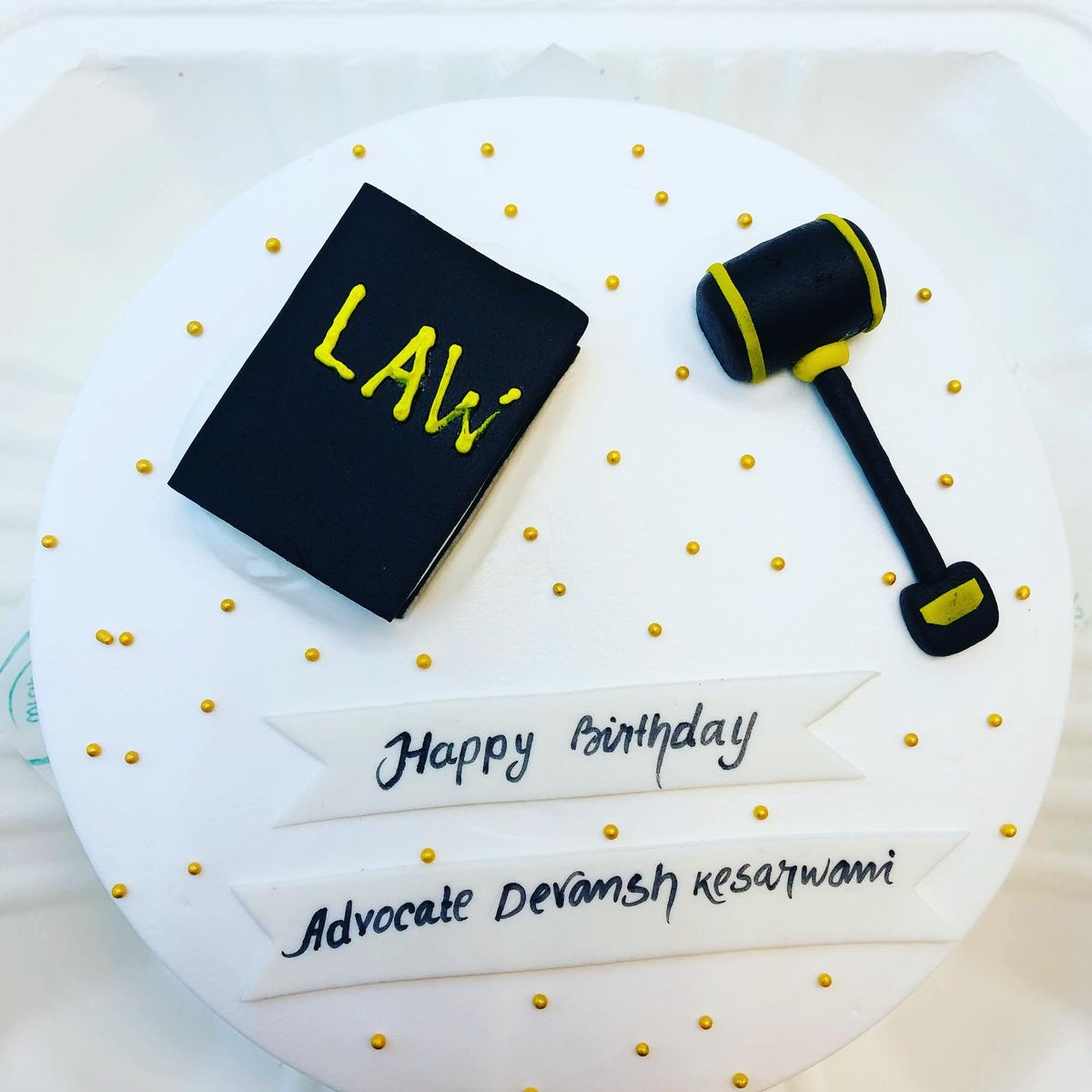 Lawyer Theme White Bento Cake – Bento Cakes Noida