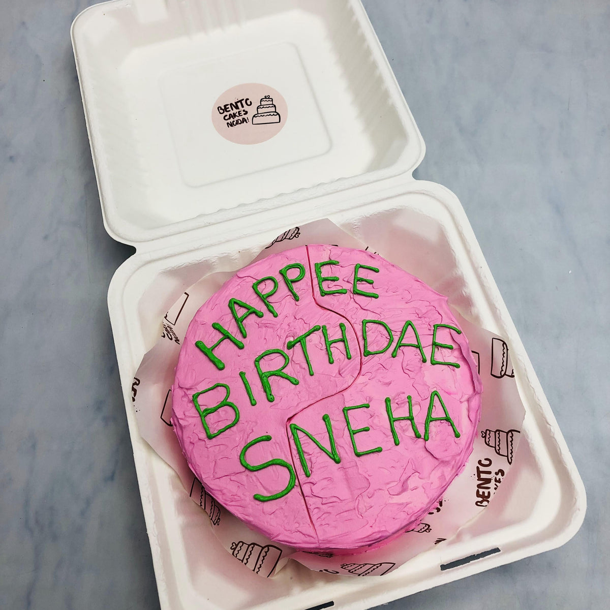 Light Pink Bento Birthday Cake – Bento Cakes Noida