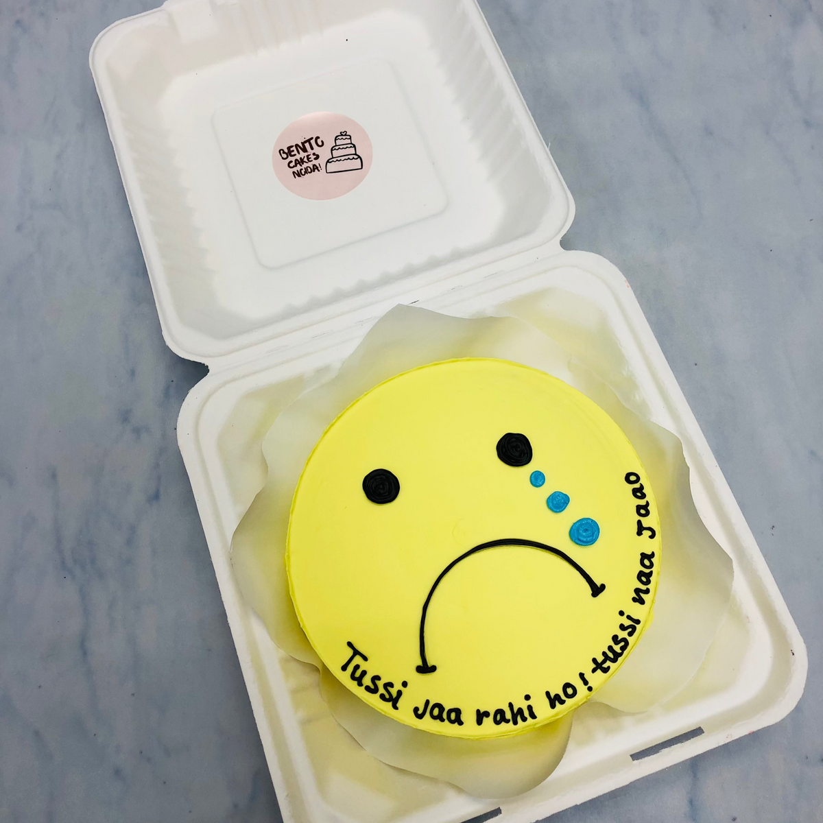 Missing Person Theme Yellow Bento Cake 2 – Bento Cakes Noida