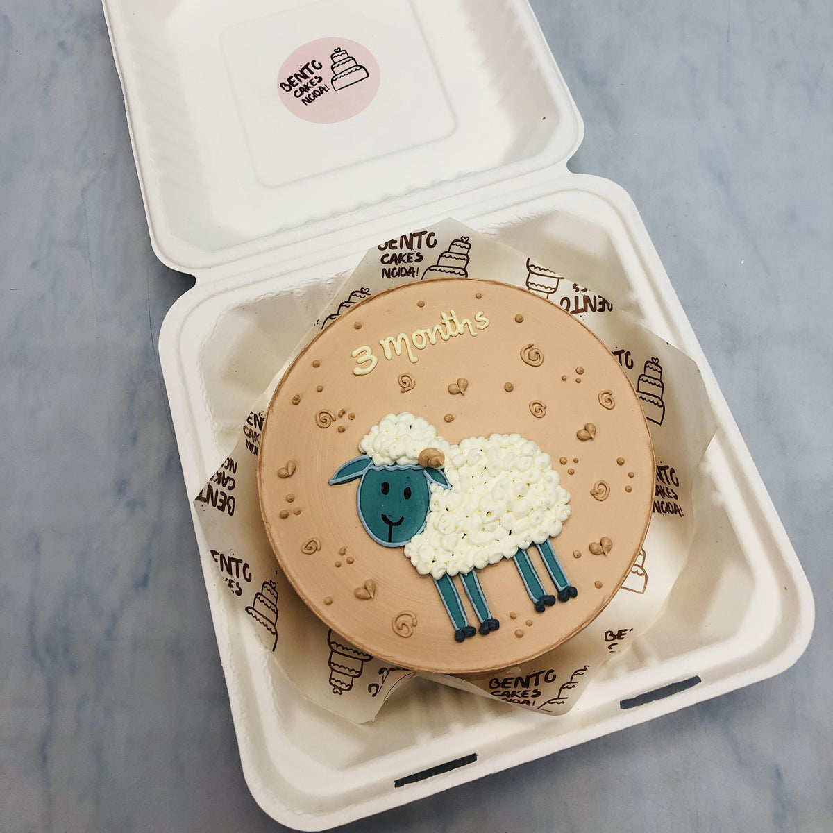 Sheep Theme Baby Bento Cake – Bento Cakes Noida