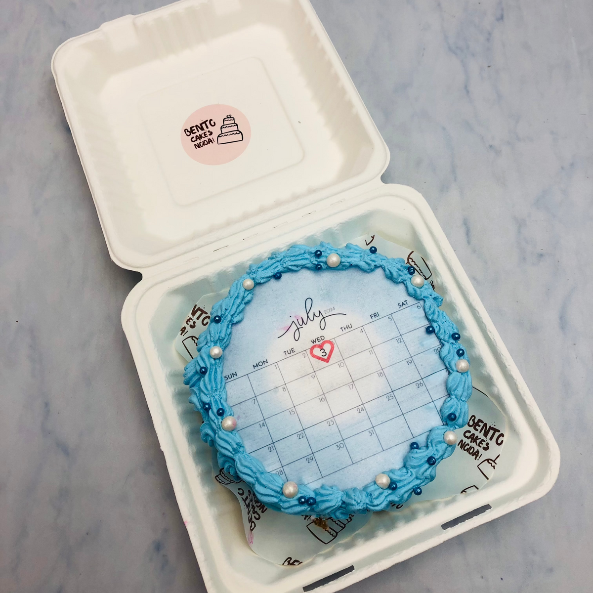 Sky Blue Fire Bento Cake – Bento Cakes Noida