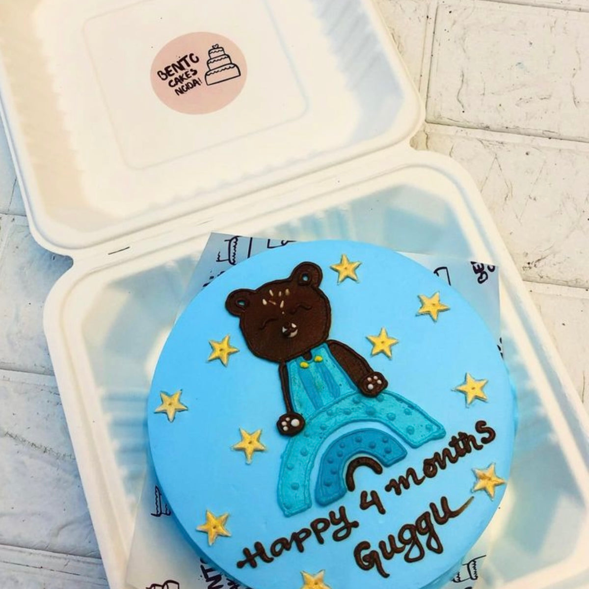Teddy Theme Blue Bento Cake – Bento Cakes Noida