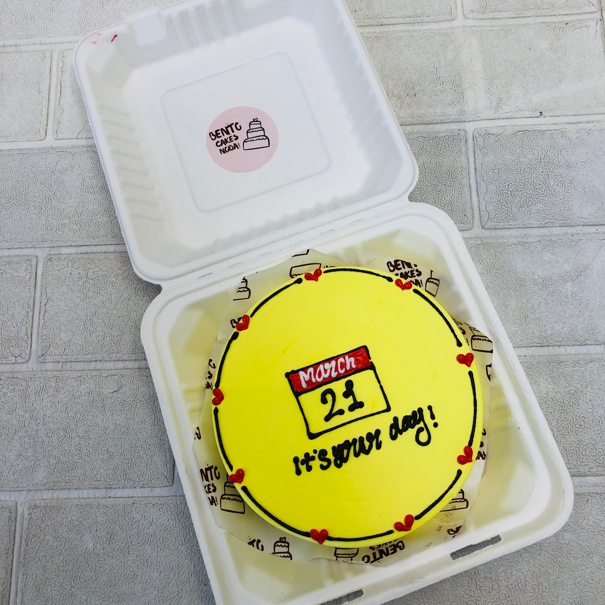 Yellow Calendar Theme Bento Cake – Bento Cakes Noida