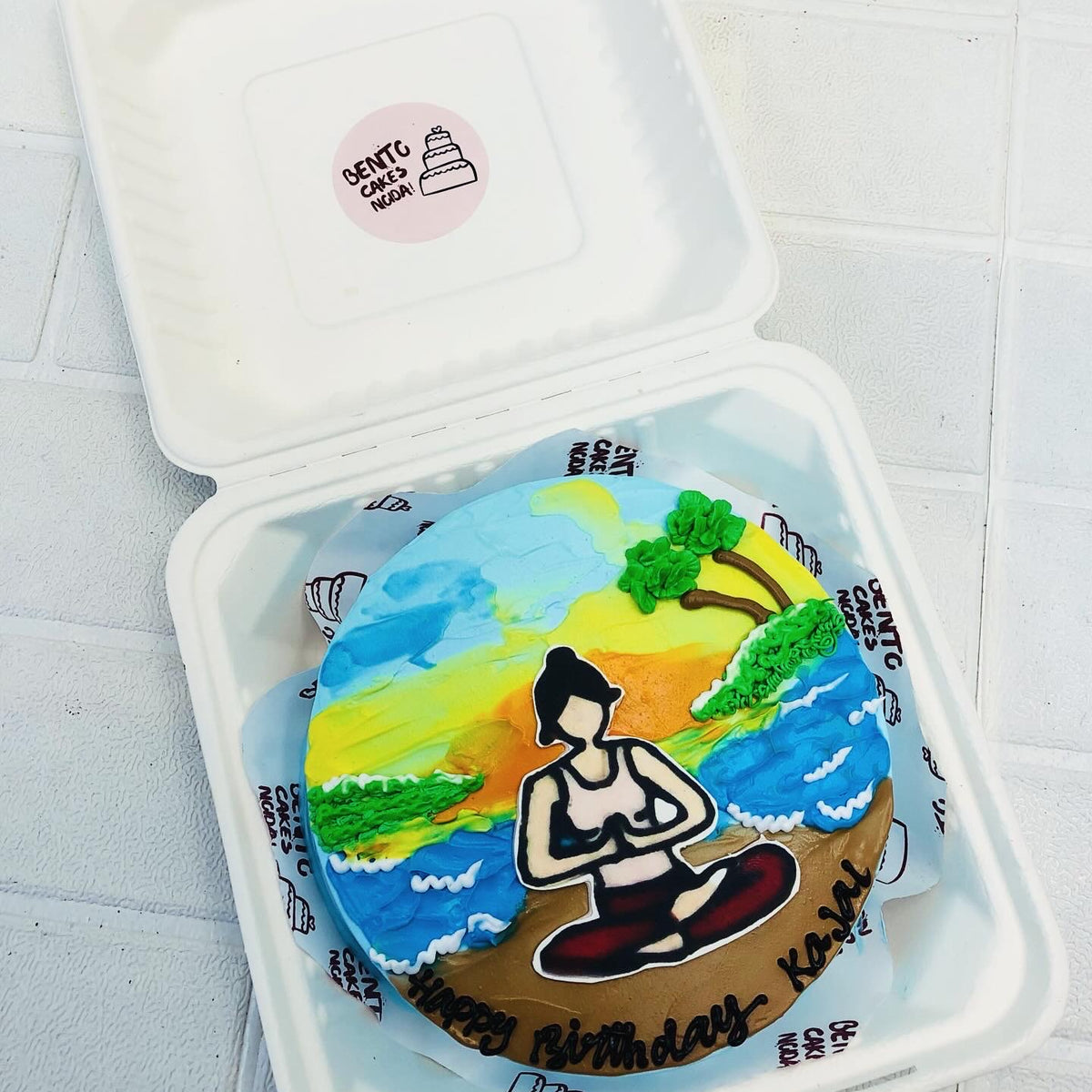 Yoga Theme Beautiful Bento Cake – Bento Cakes Noida